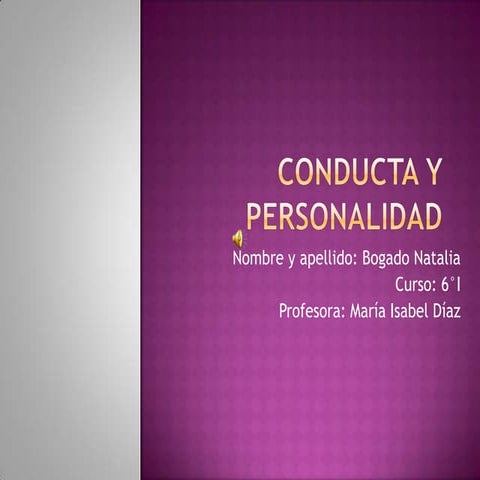 Conducta y personalidad | PPTX