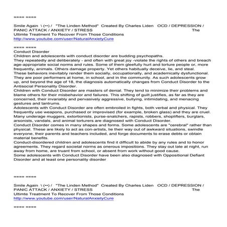 Conduct disorder | PDF