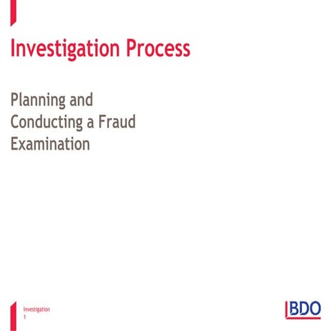 Conducting a fraud audit | PPTX