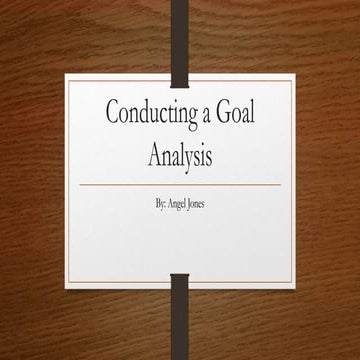Conducting a goal analysis | PPTX