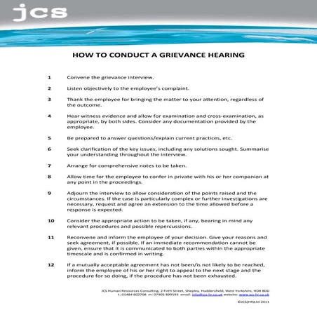 Conducting a grievance_hearing | PDF