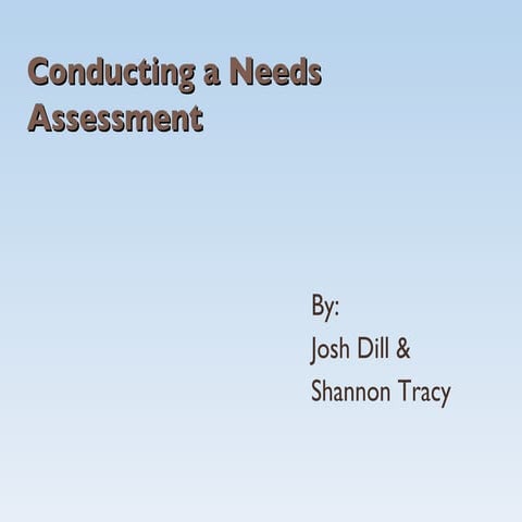 Conducting A Needs Assessment 1.1 | PPT