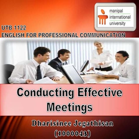 Conducting effective meetings | PPTX