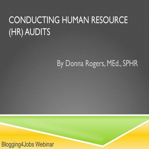 How to Conduct an HR Audit | PDF