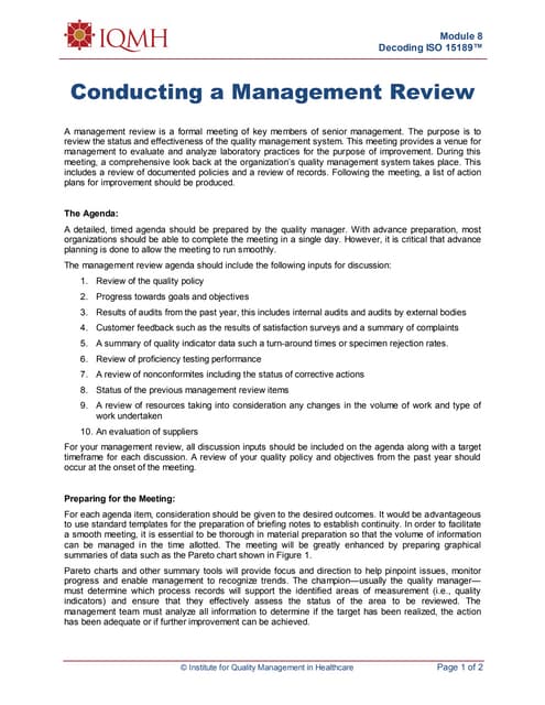 Management Review Format | PDF