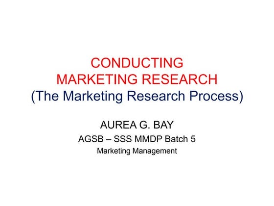 Process of marketing research | PPT