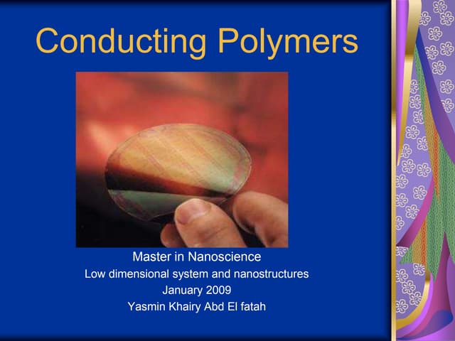 Conducting polymers | PPTX | Chemistry | Science