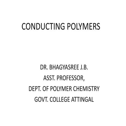 Conducting polymers | PPTX