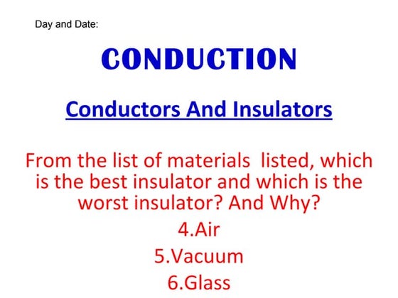 GCSE Physics Conduction of Heat | PPT