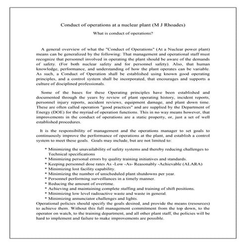 Conduct Of Operations | PDF