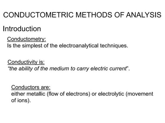 Conductometry | PPTX