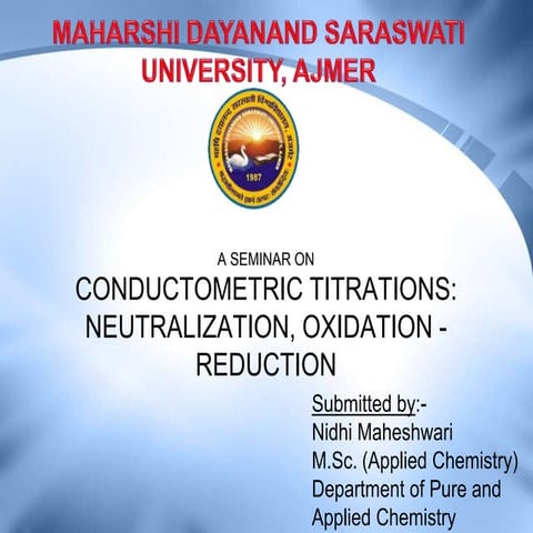 Conductometric titrations copy | PPTX