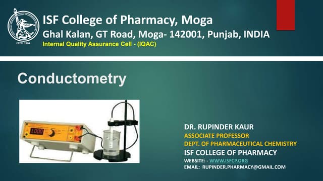 Conductometric titrations (1) | DOCX | Chemistry | Science