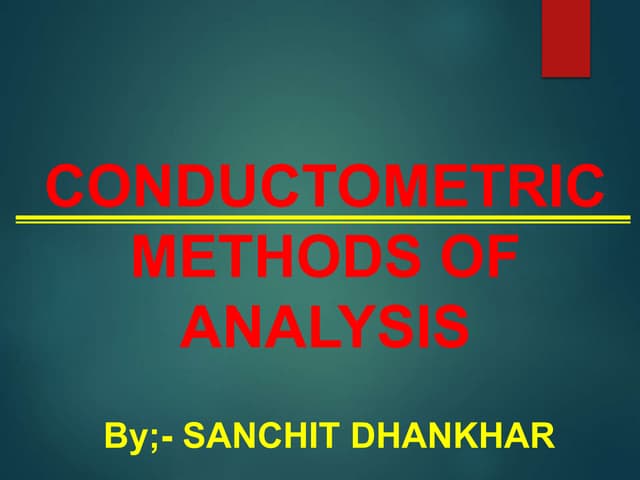 Conductometric titrations (1) | DOCX | Chemistry | Science