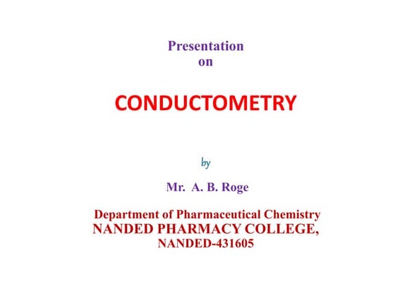 Conductometric titrations (1) | DOCX | Chemistry | Science