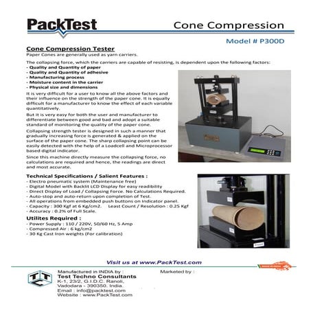 Cone compression tester p300 d 2018 | PDF
