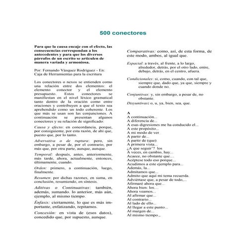 250 conectores textuales | PDF