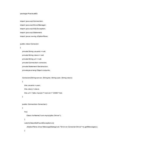 Conexion java | DOCX
