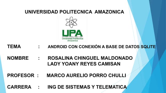 Android Con ConexiÓn A Base De Datos Sqlite Ppt