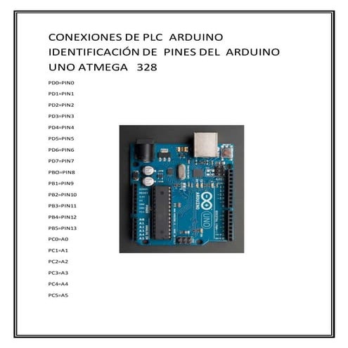 Conexiones de plc arduino identificación de pines del arduino uno ...