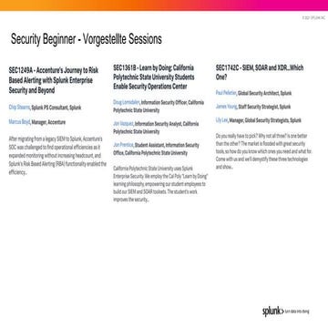 .conf21 Recommended Sessions for Security Beginners | PPT