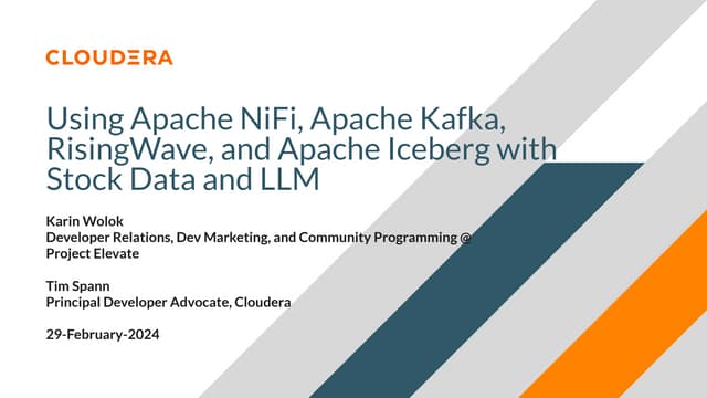Conf42python Using Apache Nifi Apache Kafka Risingwave And Apache Iceberg With Stock Data