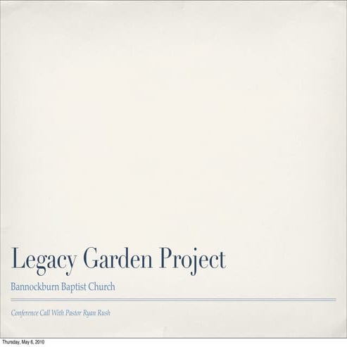 Legacy Project Resources | PDF