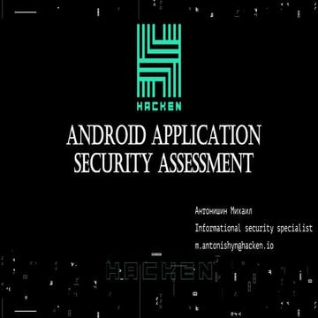 Android Application Security Assessment Ppt 4184
