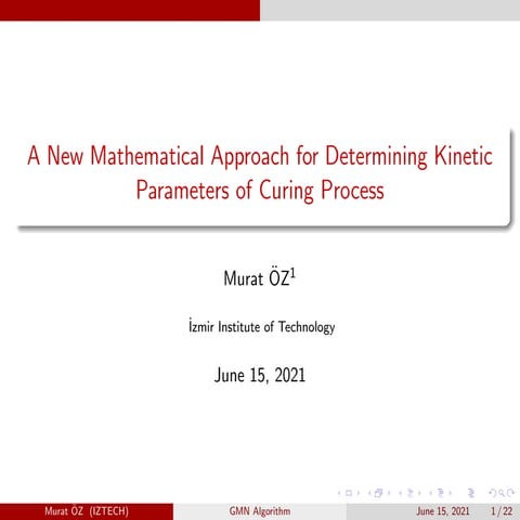 New Algorithm to calculate kinetic parameters | PPT