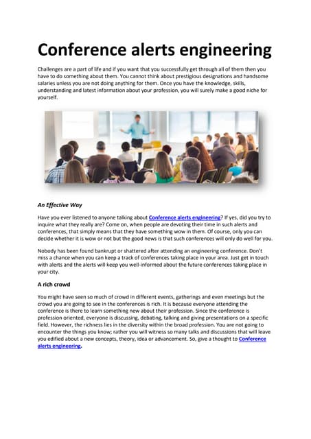 Say goodbye to ignorance with conferences! | PDF | Technology & Computing