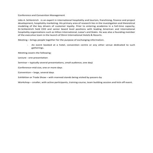 Conference and convention management | DOCX