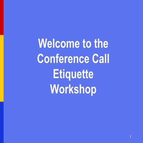 Conference call etiquette | PPT