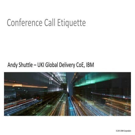 Conference Call Etiquette | PDF