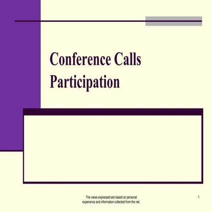 Conference Calls Participation | PDF
