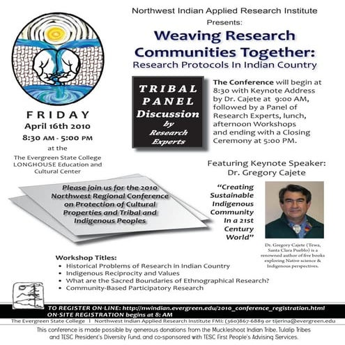 Dr Gregory Cajete Conference Flyer | PDF