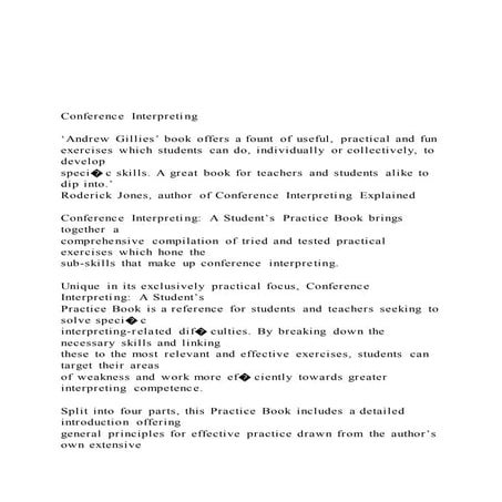 Conference Interpreting‘Andrew Gillies’ book offers a | DOCX ...