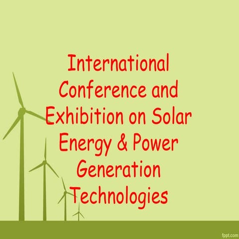 Conference on Solar Energy | PPT