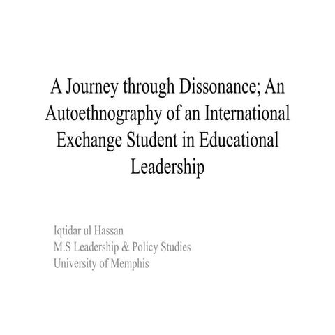 Autoethnography of an International Student | PPTX