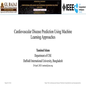 Cardiovascular Disease Prediction Using Machine Learning Approaches Pptx Heart And
