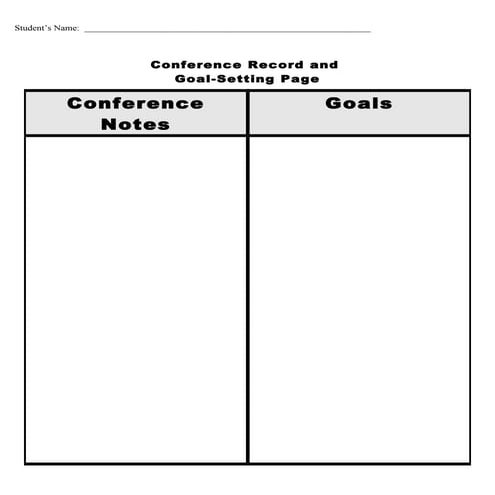 Conference record and goal setting page | PDF