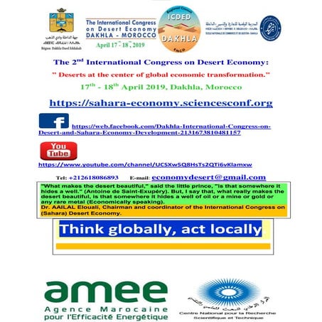 Conference the 2nd international congress on desert (sahara) economy ...