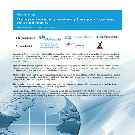 Conference Using Outsourcing To Strengthen Your Business | PDF