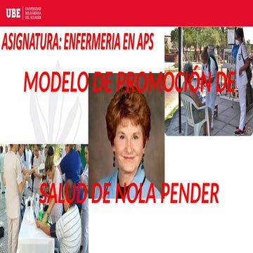 NOLA J. PENDER Modelo de promoción de la salud | PPTX