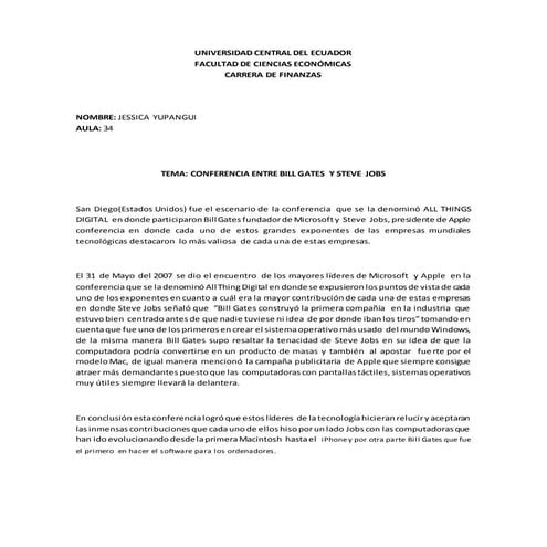Diálogo entre Bill Gates y Steve Jobs. | DOCX