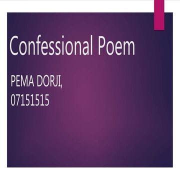Confessional poet | PPT