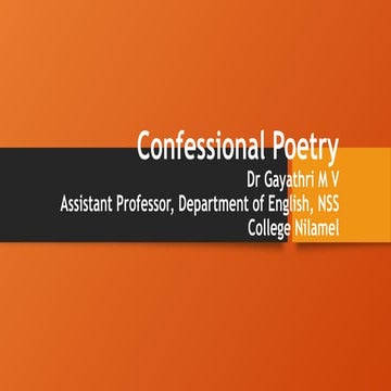 Confessional Poetry | PPTX