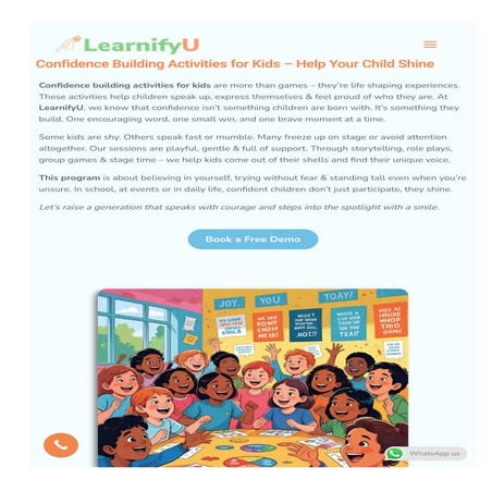 Confidence building activities for kids - LearnifyU | PDF