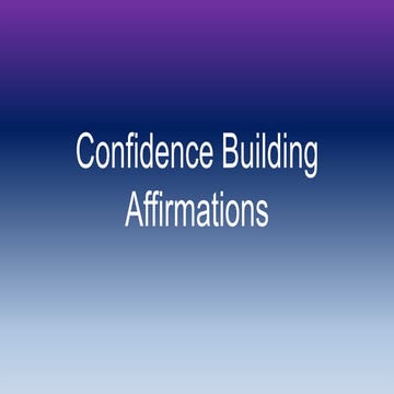 Confidence building affirmations | PDF