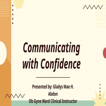 Confidence in Communication (effective communication) | PPTX