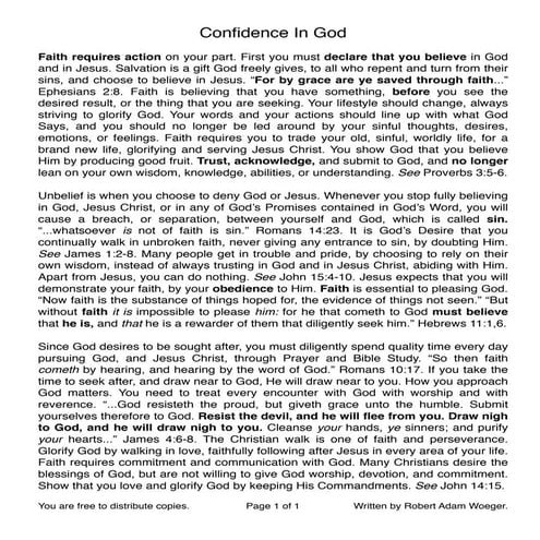 Confidence in god 2 | PDF